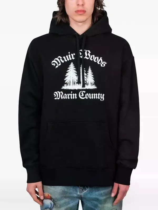AFIELD OUT Muir Print Hoodie - Black
