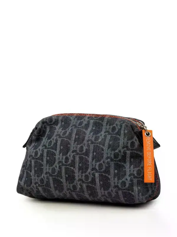 Dior 2006 Oblique Denim Flight Cosmetic Pouch - Blue