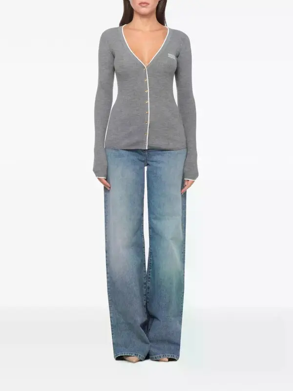 Elisabetta Franchi V-neck Logo-embroidered Cardigan
