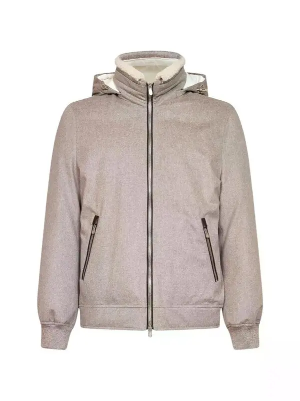 Brunello Cucinelli Hooded Wool Jacket - Neutrals