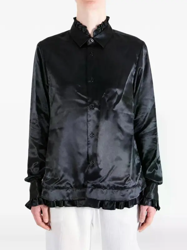 Noir Kei Ninomiya Ruffled-trim Satin Shirt