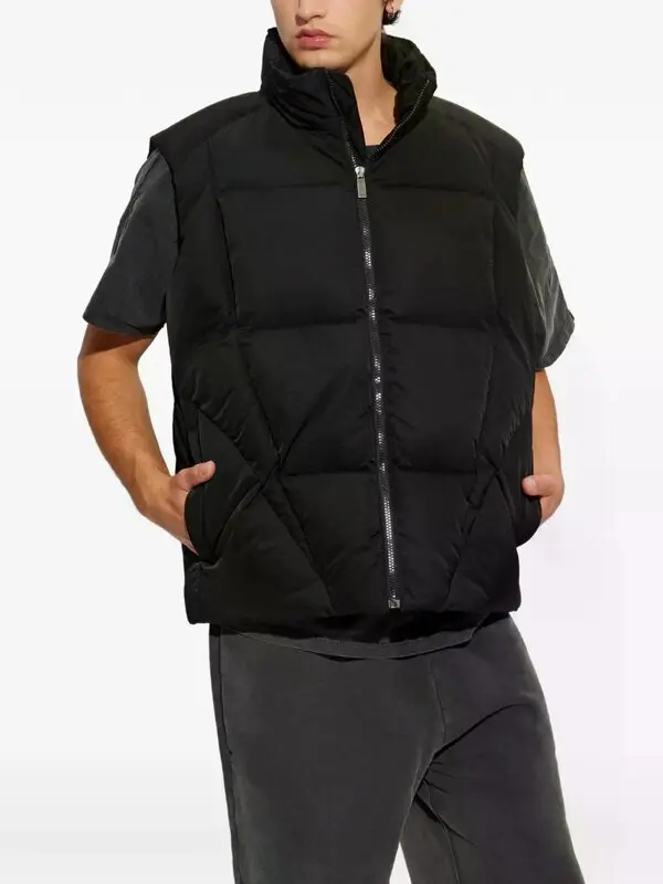Off-White Quilted Stand-up Collar Gilet
