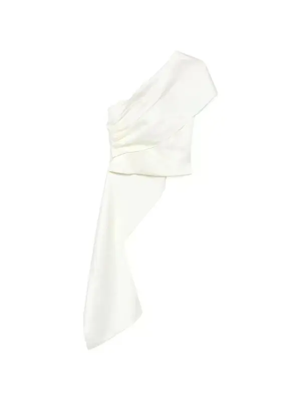FORTE_FORTE Asymmetric-neck Blouse - Neutrals