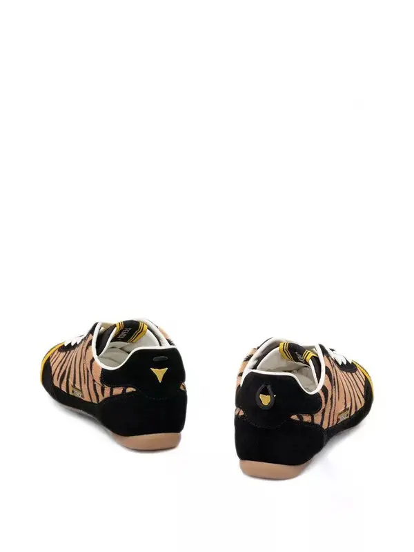 Fendi Tiger Print Panelled Sneakers - Brown