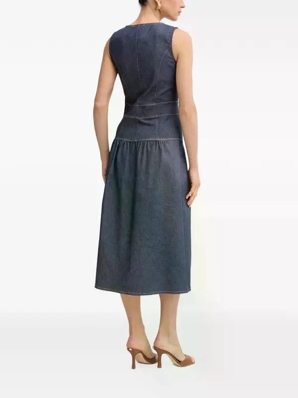 MORGAN Button-up Sleeveless Midi Dress