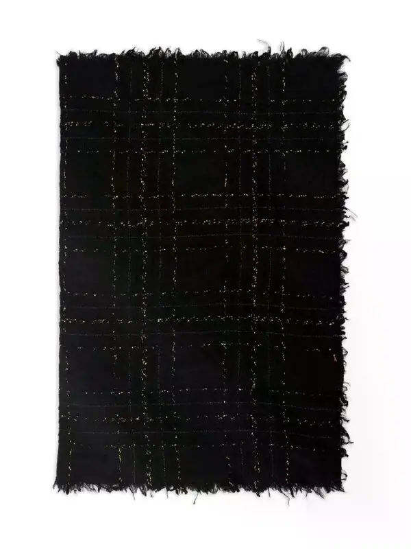 Faliero Sarti New Diletta Frayed Check Scarf - Black