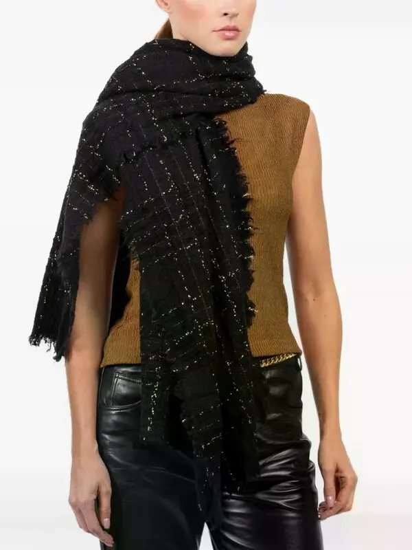 Faliero Sarti New Diletta Frayed Check Scarf