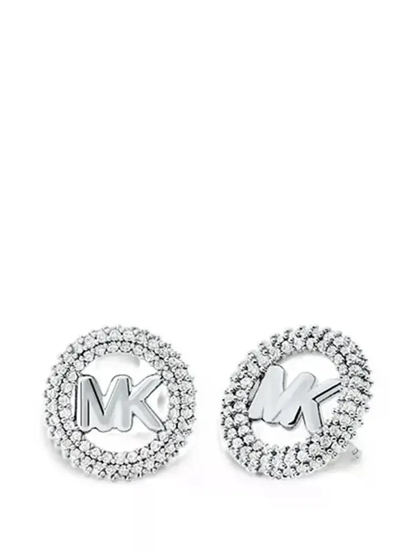 Michael Kors Pavé-set Logo Earrings - Silver