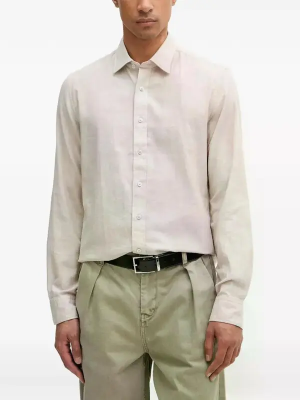 Michael Kors Cotton And Linen Slim-fit Shirt