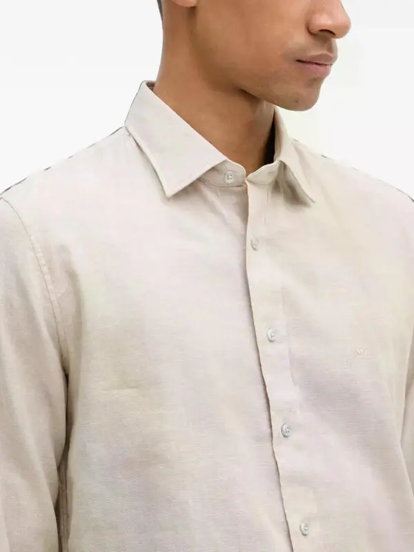 Michael Kors Cotton And Linen Slim-fit Shirt