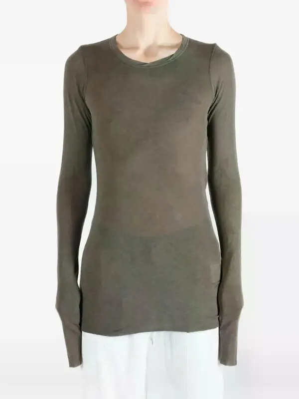 Rick Owens Raw-cut Long-sleeve T-shirt - Grey