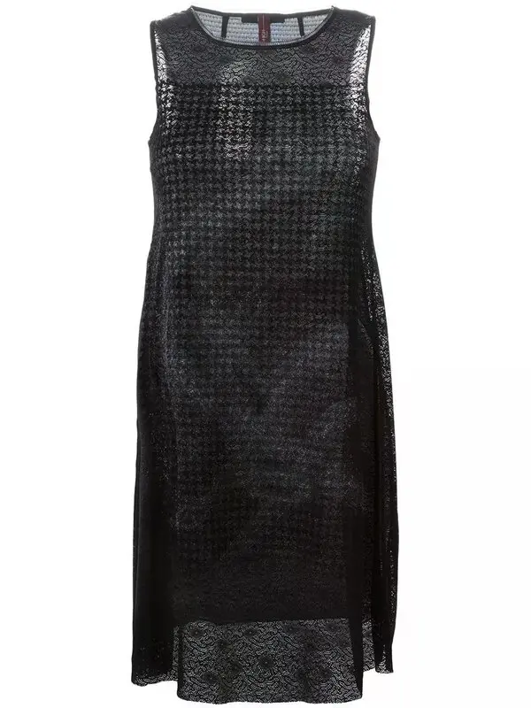 High Sleeveless Shift Dress - Black