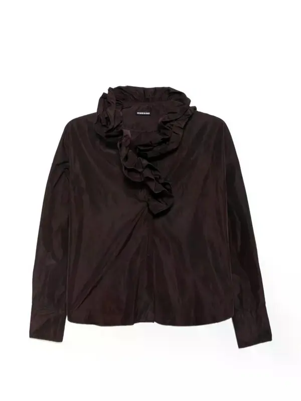 SUSANNE BOMMER Ruffled Collar Shirt - Brown