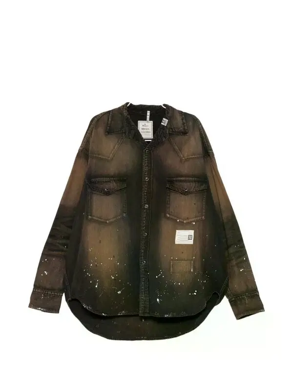 Mihara Yasuhiro Flatted Collar Denim Shirt - Brown
