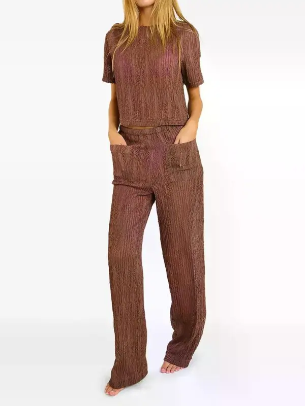 BANANA MOON Beachsoul Textured Straight-leg Trousers - Brown
