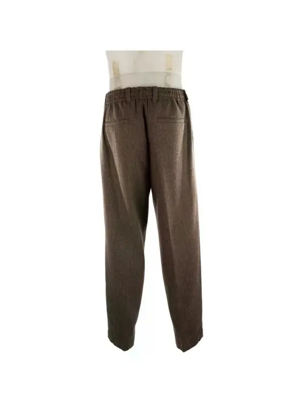 MYTHS Herringbone-pattern Pleated Trousers