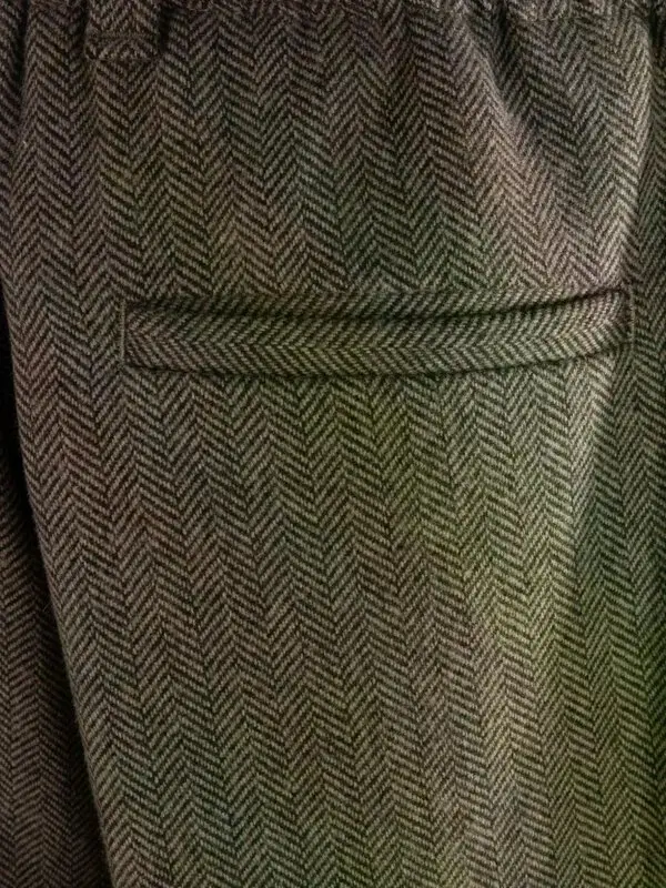 MYTHS Herringbone-pattern Pleated Trousers