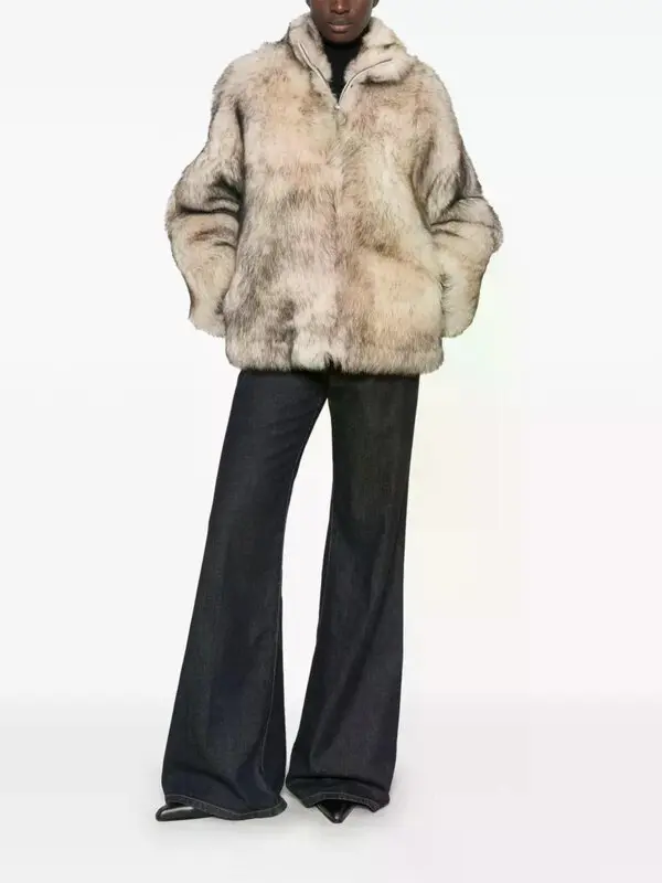 SALVATORE SANTORO Zip-up Faux-fur Coat