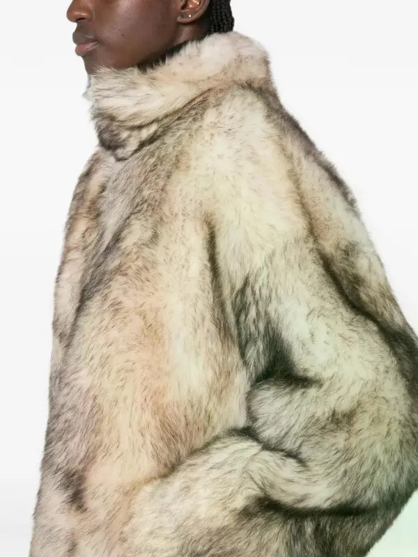 SALVATORE SANTORO Zip-up Faux-fur Coat