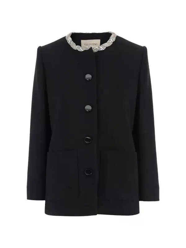 Valentino Garavani Decorated-collar Virgin Wool Jacket