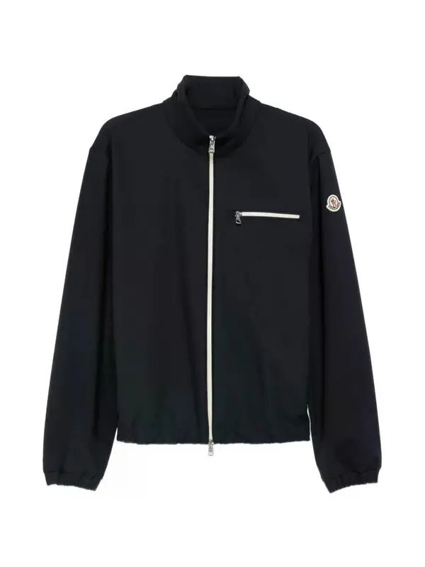 Moncler Logo Patch Zip-up Jacket - Black