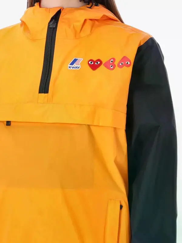 Play Comme Des Garcon X K-way Heart-patch Half-zip Jacket