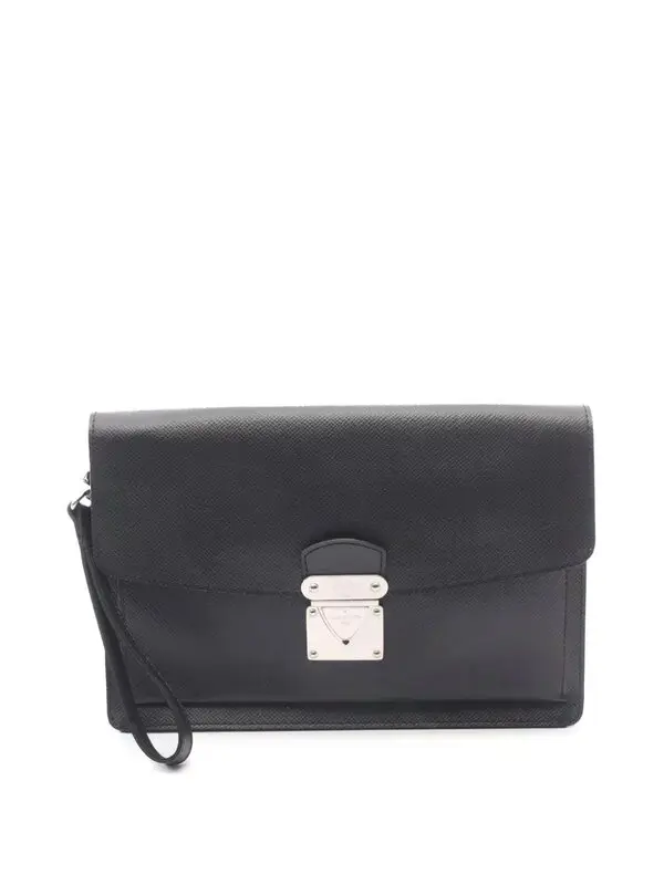 LOUIS VUITTON 2009 Taiga Selenga Clutch Bag - Black