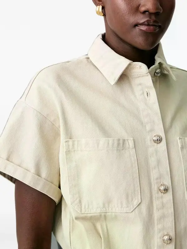 MORGAN Button-up Short-sleeve Playsuit