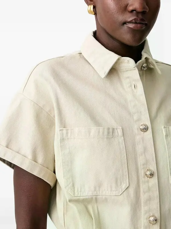 MORGAN Button-up Short-sleeve Playsuit