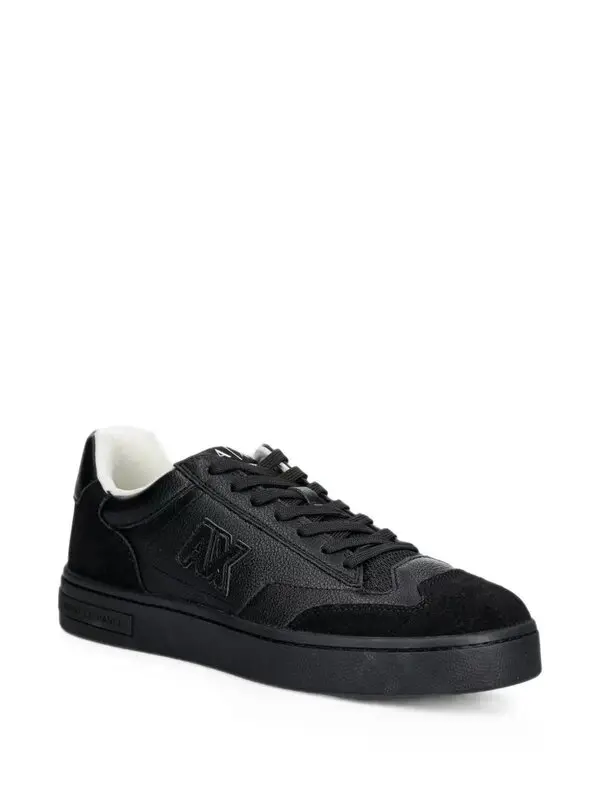 Armani Exchange Logo-patch Panelled Sneakers - Black
