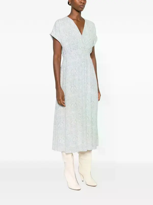 MAISON123 Paisley-print V-neck Midi Dress