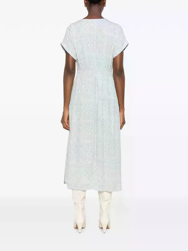 MAISON123 Paisley-print V-neck Midi Dress
