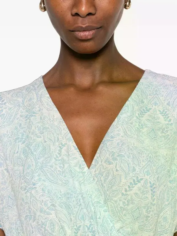 MAISON123 Paisley-print V-neck Midi Dress