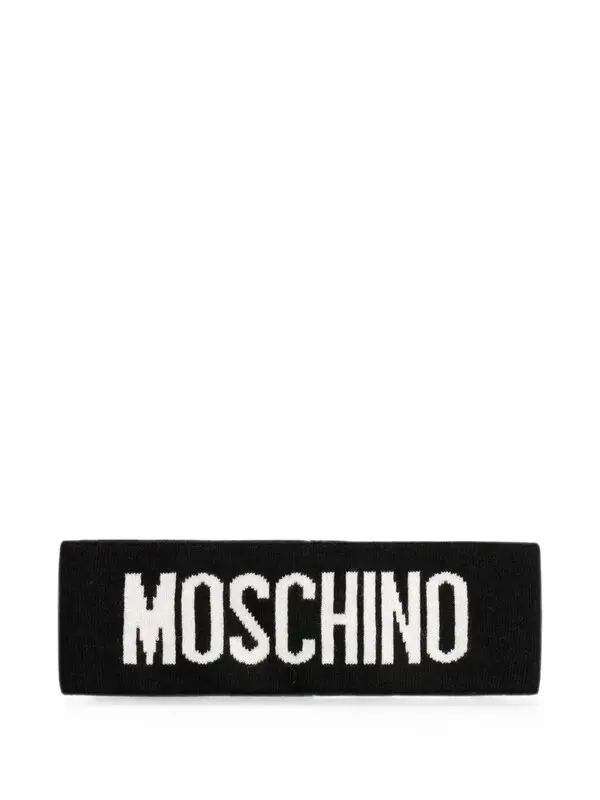 Moschino Logo-intarsia Knitted Headband - Black