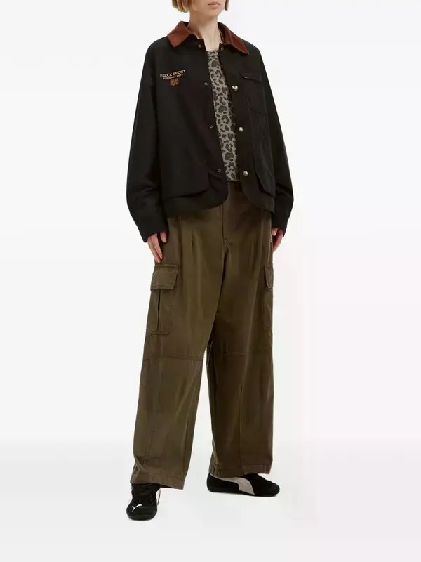 FINGERCROXX Corduroy-collar Logo-print Jacket