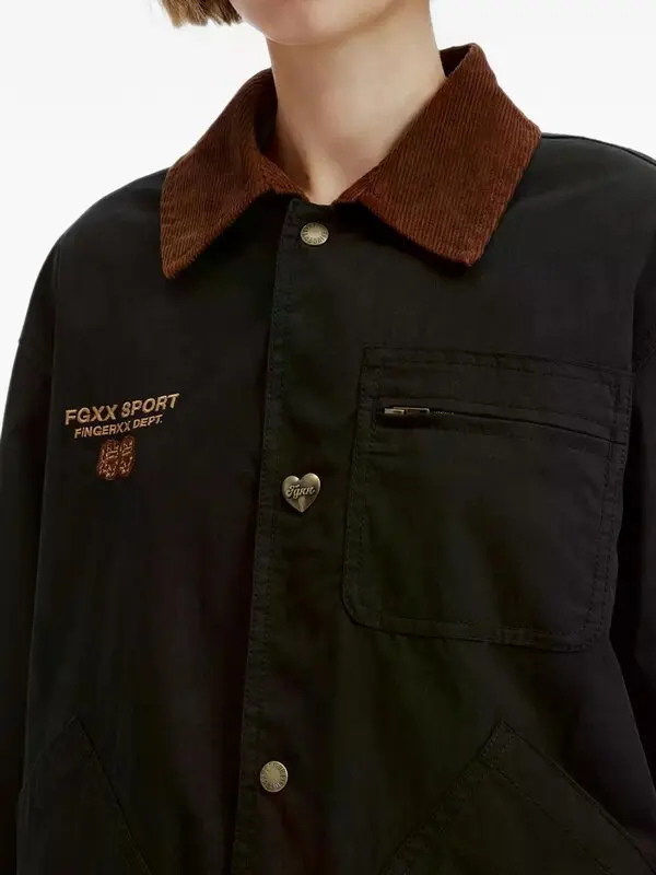 FINGERCROXX Corduroy-collar Logo-print Jacket