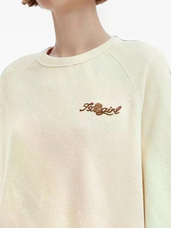 FINGERCROXX Waffle-knit Raglan-sleeve T-shirt