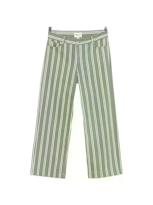 MAISON123 Rose Vertical-stripe Cropped Jeans
