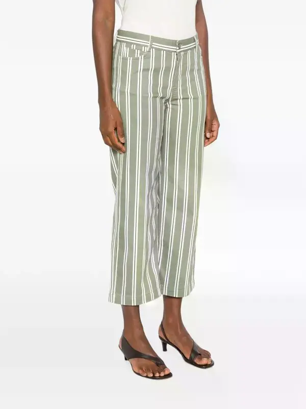MAISON123 Rose Vertical-stripe Cropped Jeans