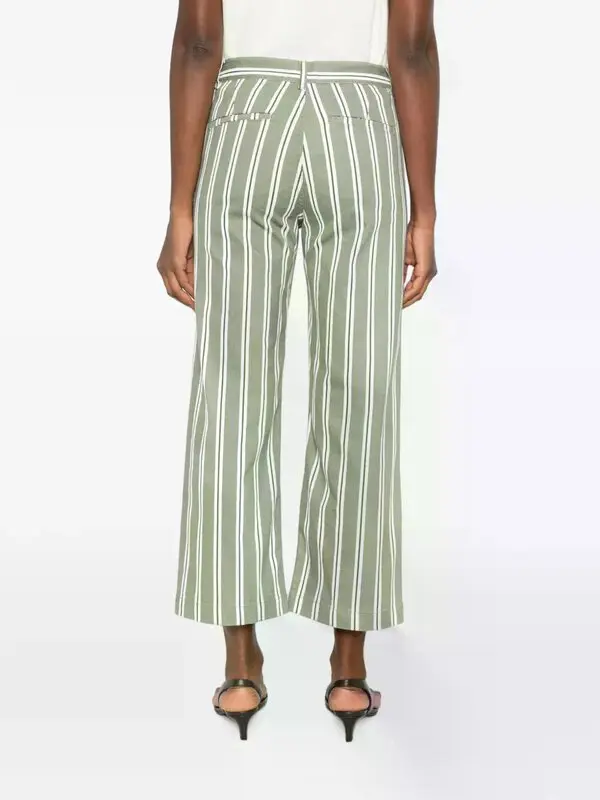 MAISON123 Rose Vertical-stripe Cropped Jeans