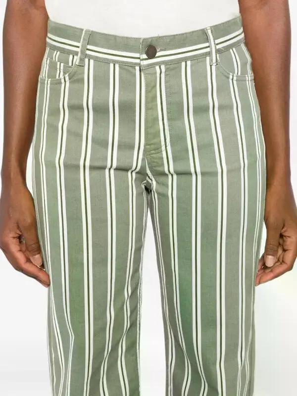 Maison123 Rose Vertical-stripe Cropped Jeans