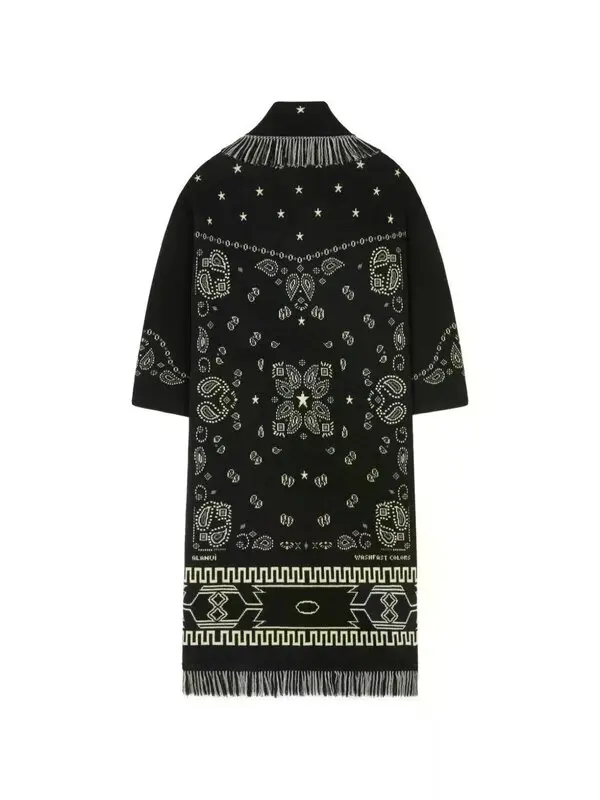 Alanui Bandana Jacquard Fringed Coat