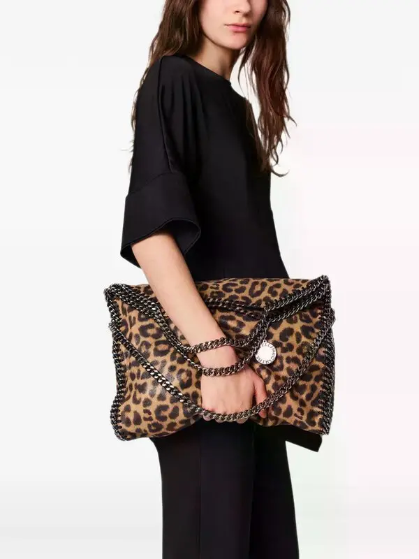 Stella McCartney Falabella Leopard Fold-over Tote Bag