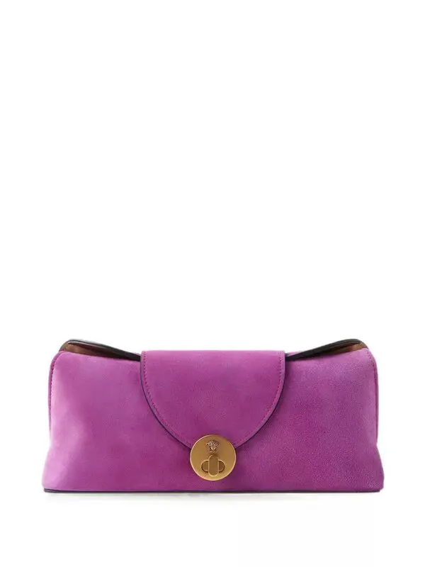 Versace Vivian Suede Clutch - Purple