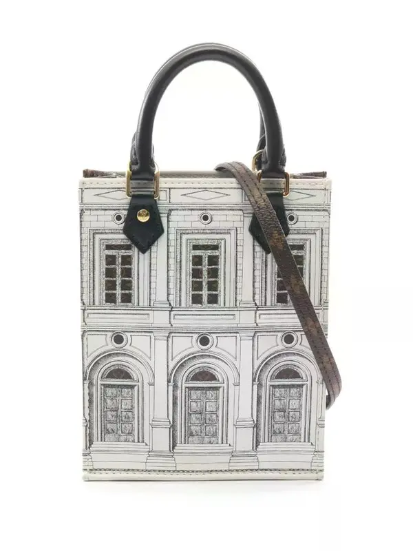 LOUIS VUITTON 2021-2026 Fornasetti Architettura Sac Plat Satchel - White