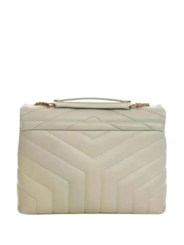 Saint Laurent 2020 Small Matelasse Calfskin Monogram Loulou Shoulder Bag - White