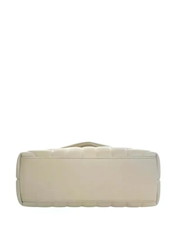 Saint Laurent Matelassé Calfskin Monogram Loulou Shoulder Bag - White