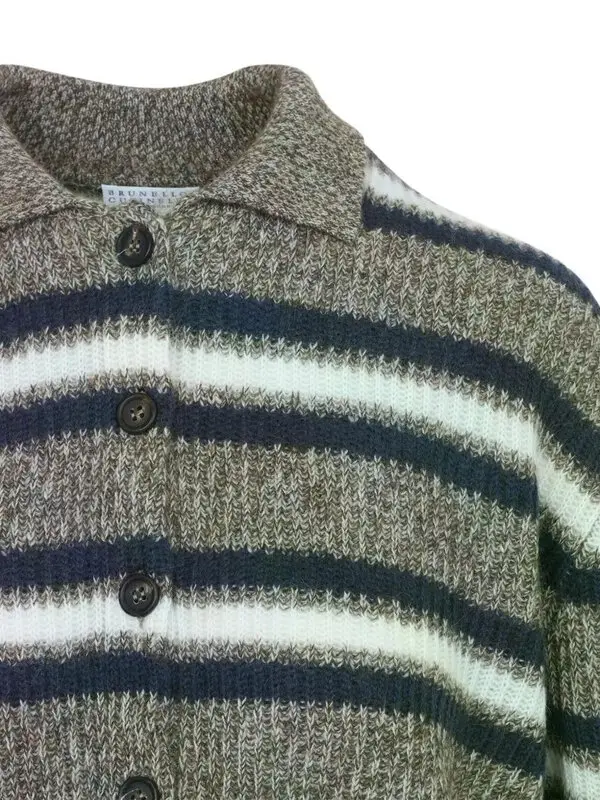 Brunello Cucinelli Striped Button-up Cardigan