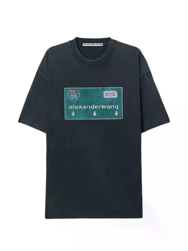 Alexander Wang Street Sign Graphic T-shirt - Black