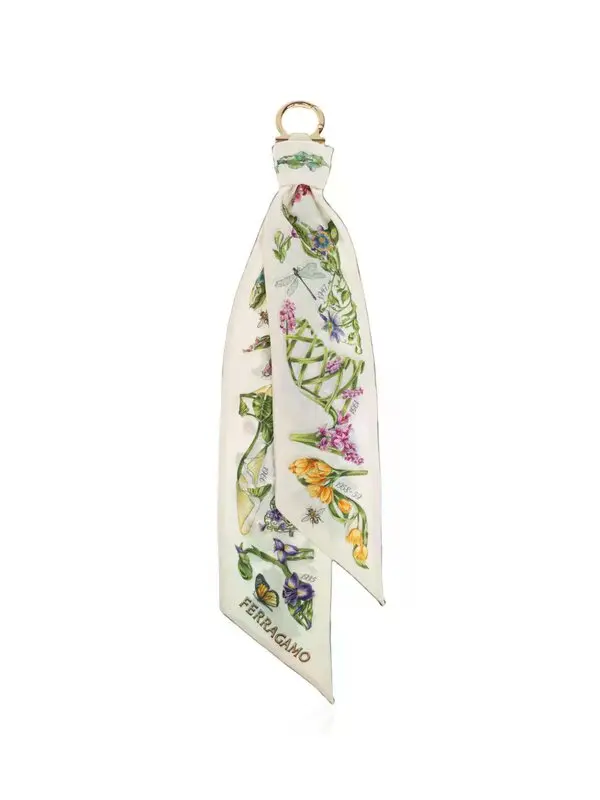 FERRAGAMO Silk Keyholder - Neutrals